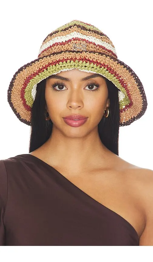 DE ROCOCO Crochet Bucket Hat - Brown