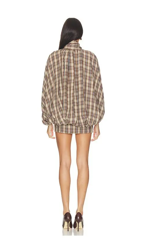 Prabal Gurung Tie-neck Short Cocoon Mini Dress In . Also