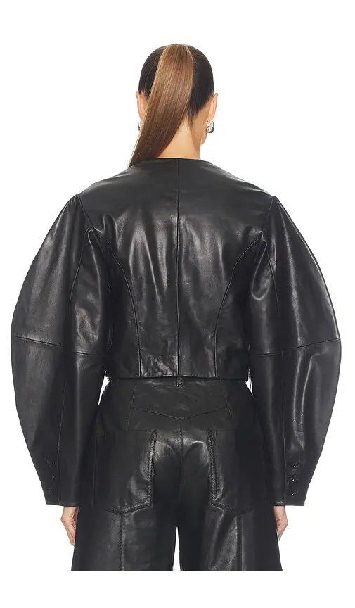 ROTATE BY BIRGER CHRISTENSEN Fitted Leather Jacket In . Also