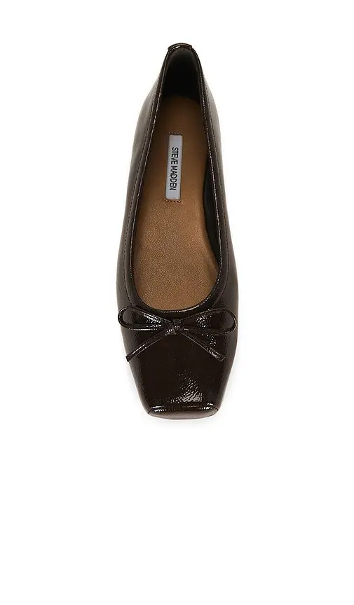 Steve Madden Eleve Flat In Brown Crinkle Patent In . Also - Chocolate