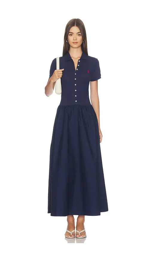Polo Ralph Lauren Poplin Collared Short Sleeve A Line Dresses In . Also - Navy