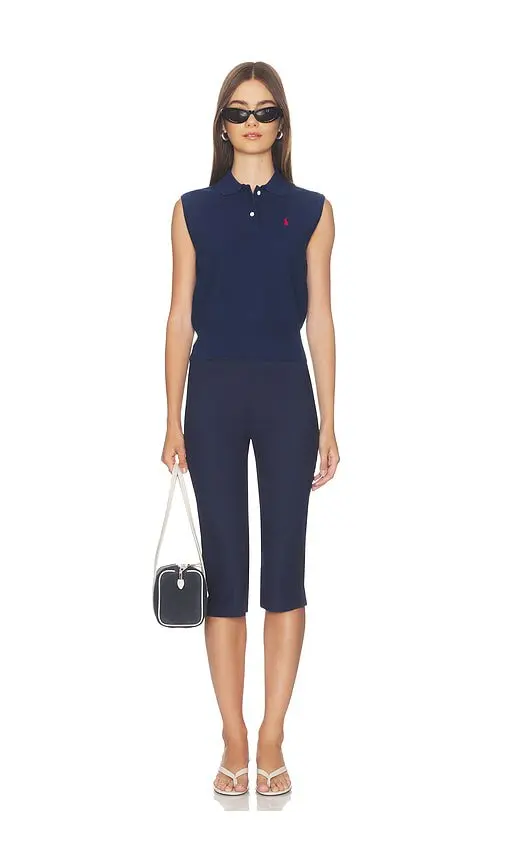 Polo Ralph Lauren Sleeveless Polo Knit Collar Pullover In . Also