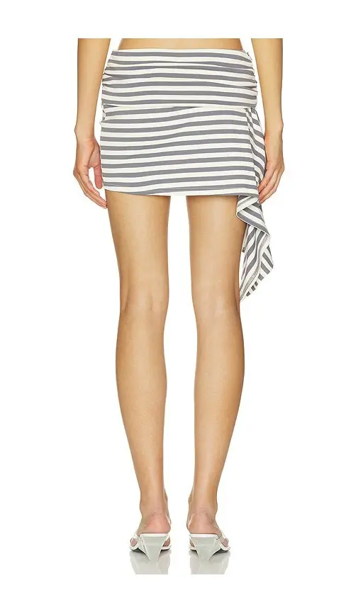 Superdown Striped Mini Skirt With Drape Detail