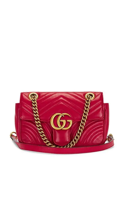 FWRD RENEW Gucci Mini Gg Marmont Shoulder Bag - Red