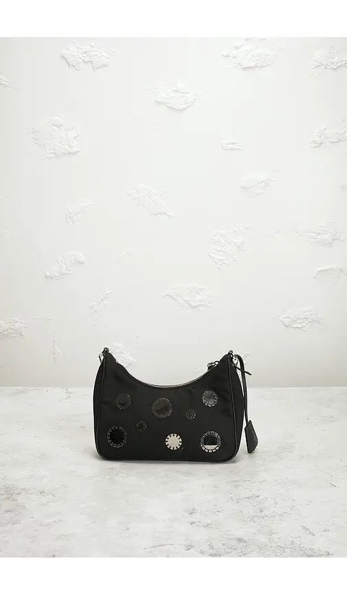 FWRD RENEW Prada Sequin Polka Dot Re-edition 2005 Re-nylon Shoulder Bag