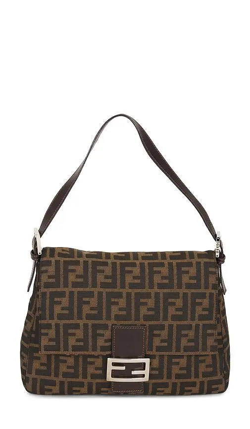 FWRD RENEW Fendi Zucca Mama Forever Baguette Shoulder Bag - Brown