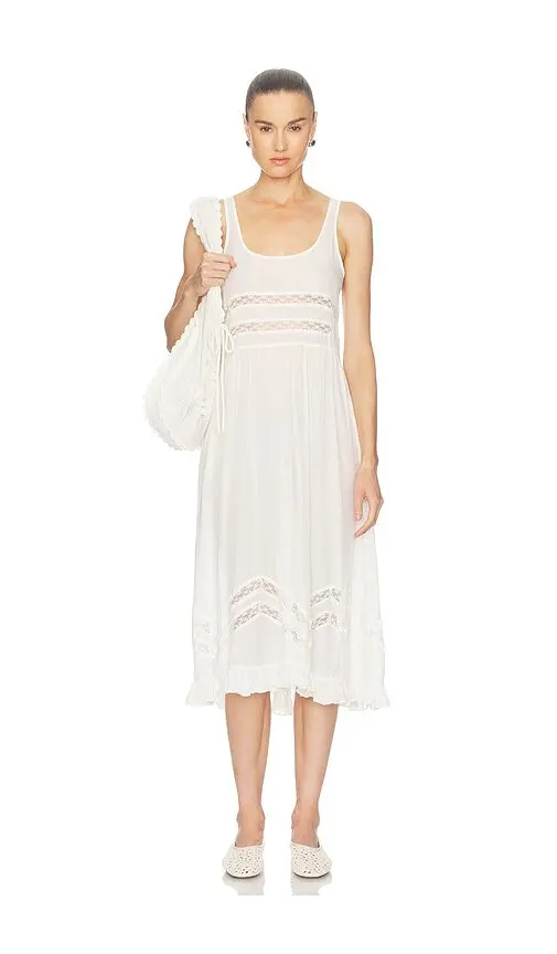 Free People X Intimately Voile And Lace Midi Dress - Ivory
