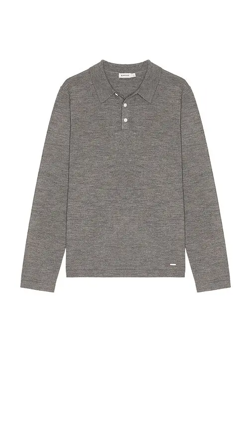 Simkhai Reynolds Long Sleeve Polo In . Also - Grey