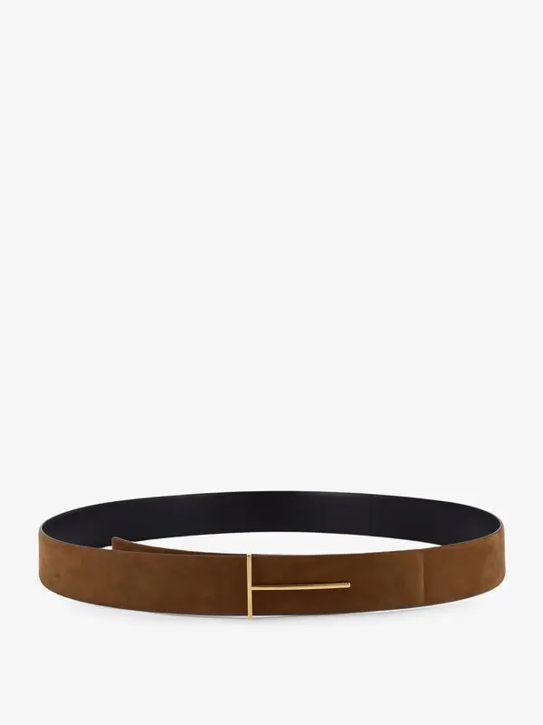 TOM FORD Suede Belt With Metal Buckle