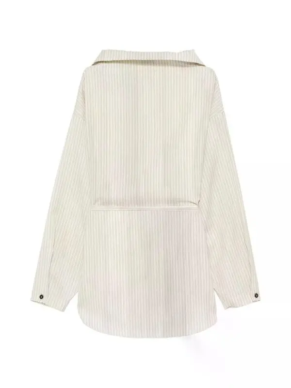 ALYSI Striped Tie-waist Shirt - Neutrals