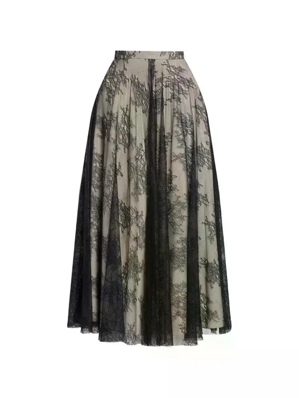 Erdem Floral-lace A-line Skirt - Neutrals