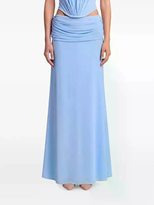 POST MERIDIEM Draped Chiffon Maxi Skirt