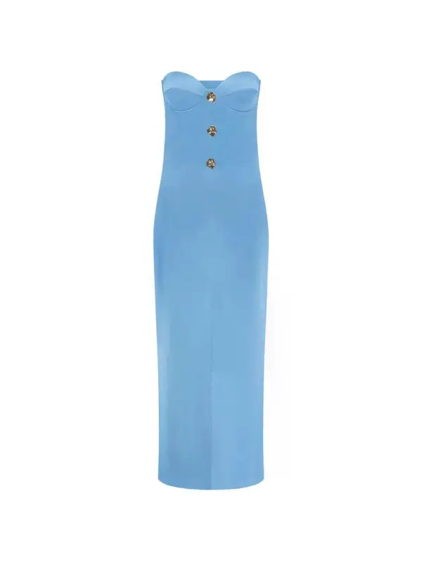 VIOLANTE NESSI Cady Strapless Corset-bodice Midi Gown