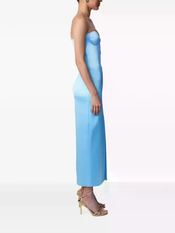 VIOLANTE NESSI Cady Strapless Corset-bodice Midi Gown