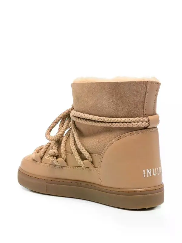 Inuikii Classic Lace-up Suede Boots With Shearling Lining