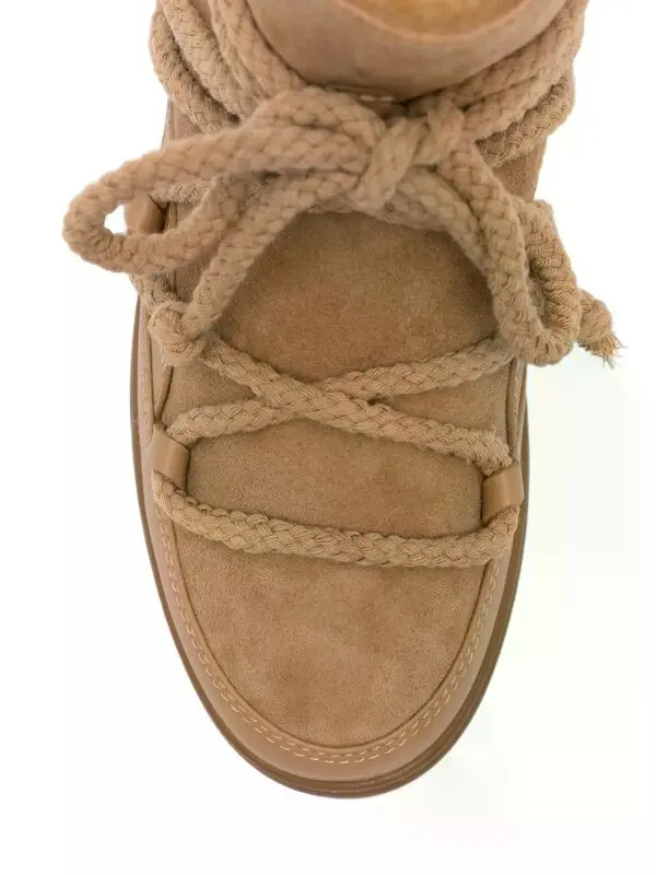 Inuikii Classic Lace-up Suede Boots With Shearling Lining