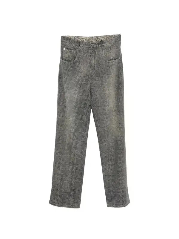 Ermanno Scervino Geometric Pattern Wide-leg Jeans - Grey