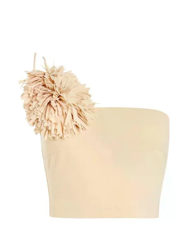 A.W.A.K.E. Mode Pom-pom-embellished Top - Neutrals