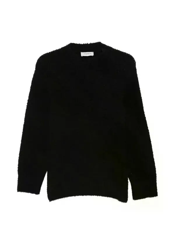 LANEUS Bouclé-knit Crew Neck Sweater