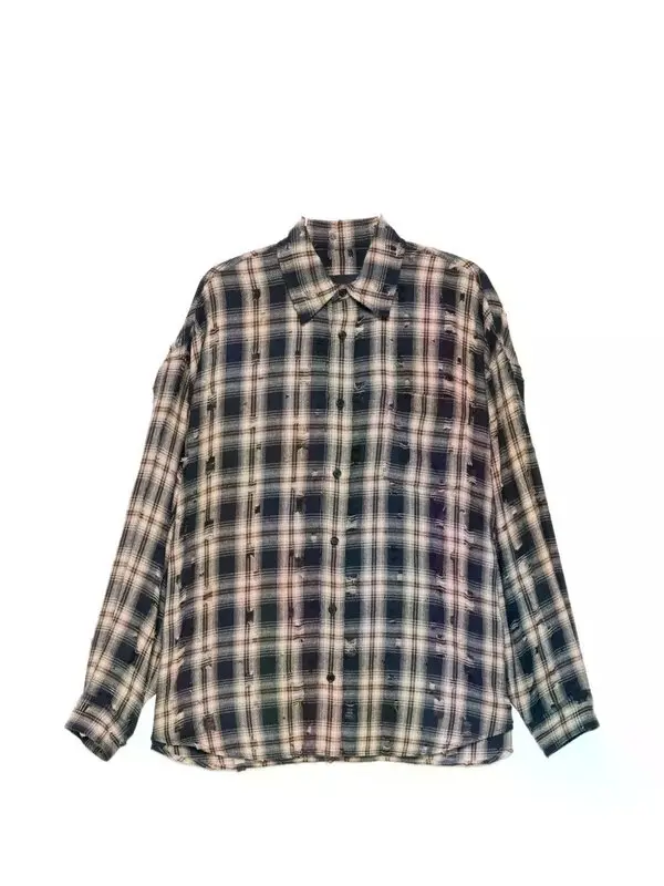 JUUN.J Distressed Check-pattern Shirt