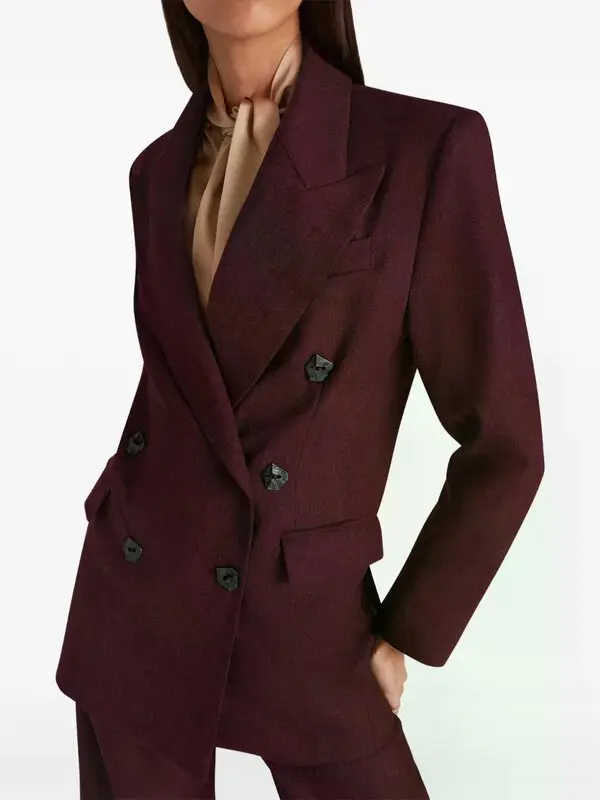 VIOLANTE NESSI Sugar Double-breasted Wool Blazer