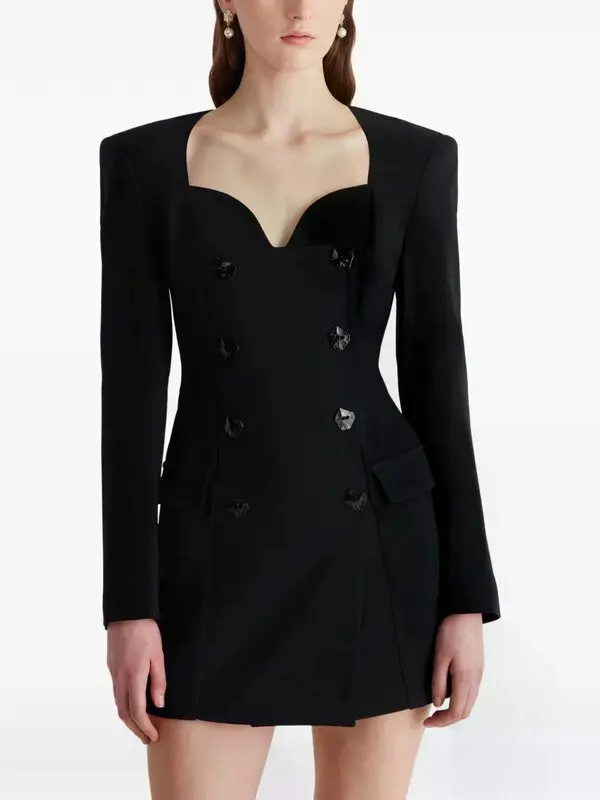 VIOLANTE NESSI Botero Double-breasted Heart-neckline Mini Dress