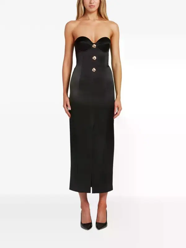 VIOLANTE NESSI Strapless Corset Midi Dress