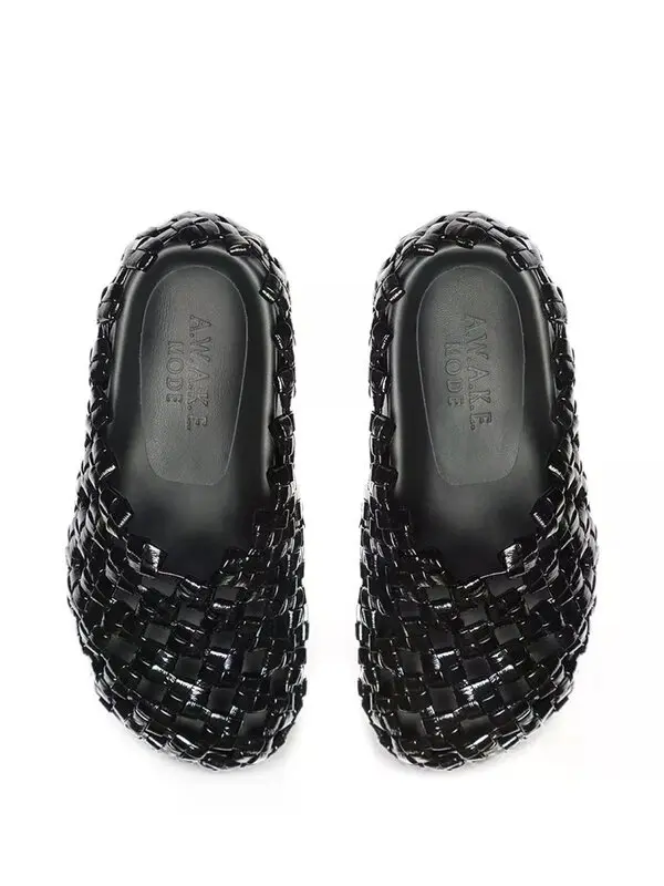 A.W.A.K.E. Mode Woven Leather Mules