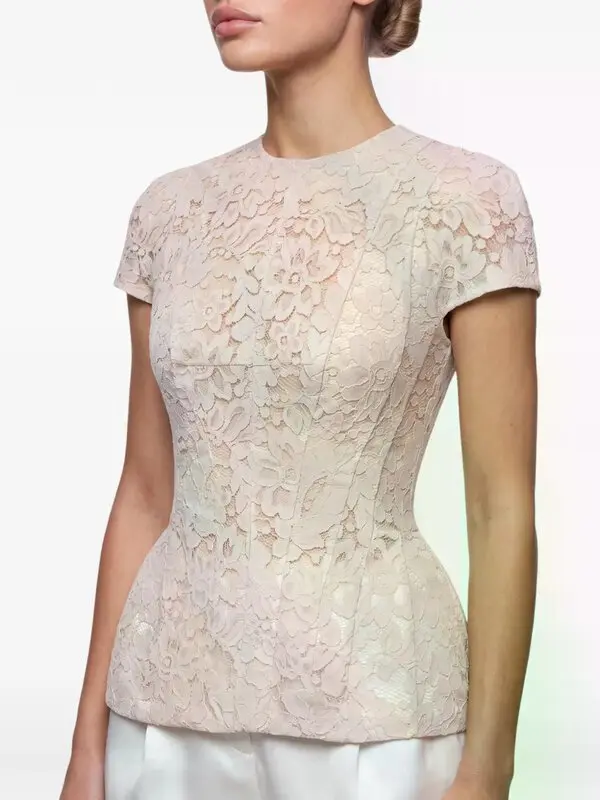 POST MERIDIEM Floral-lace Panelled Top