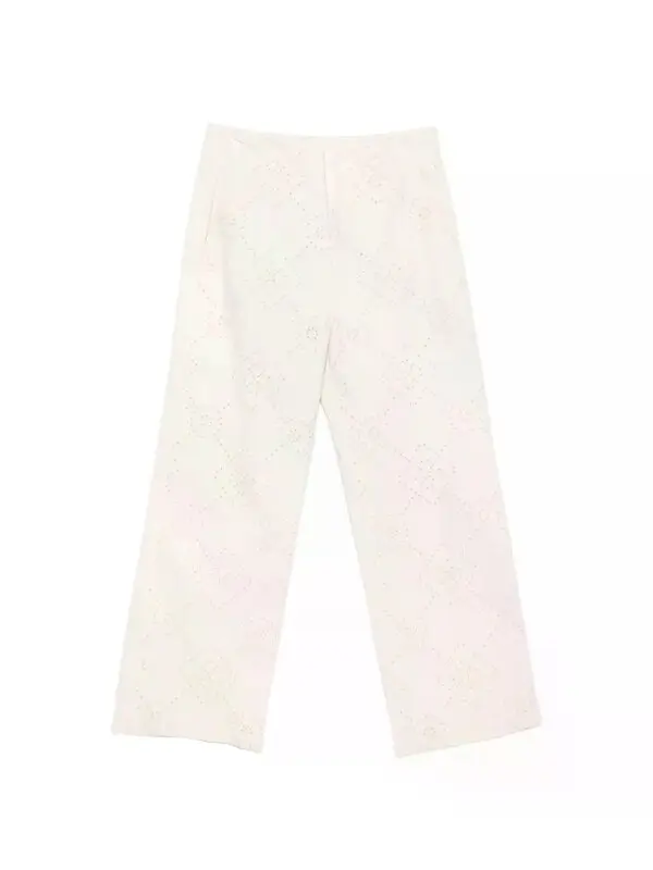 Dkny Broderie Anglaise Wide-leg Jeans