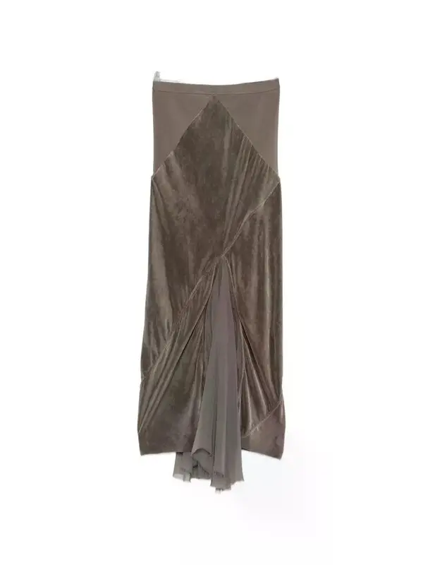 Rick Owens Panelled Midi Skirt - Grey