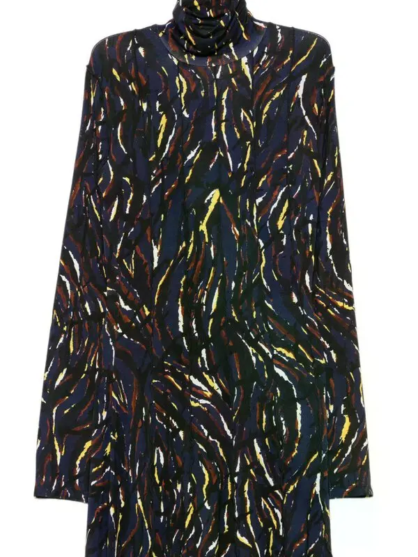 Proenza Schouler White Label Abstract-print High-neck Maxi Dress