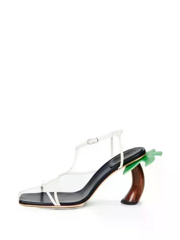 A.W.A.K.E. Mode Bianca Wooden-heel Sandals