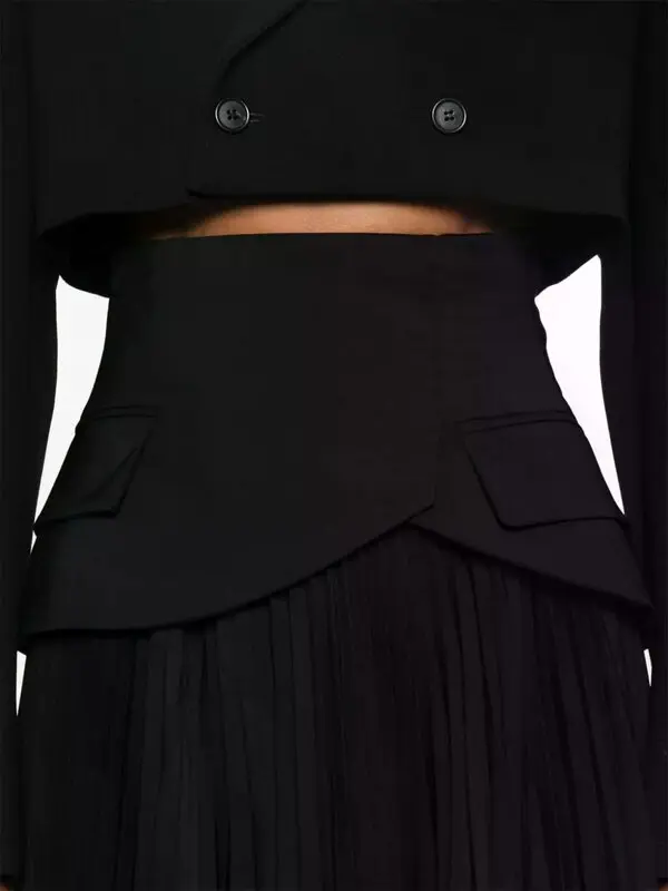 A.W.A.K.E. Mode Pleated Asymmetric Maxi Skirt