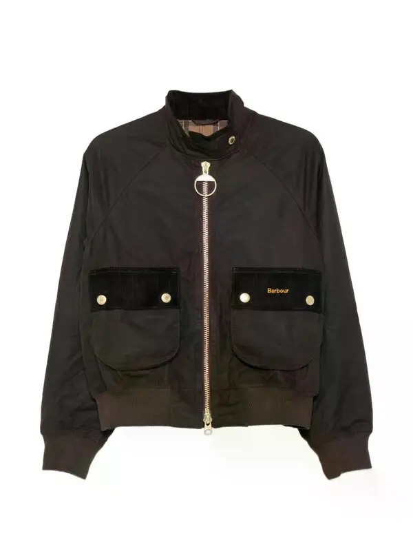 Barbour Corduroy Trimmed Pocket Detail Bomber Jacket - Brown