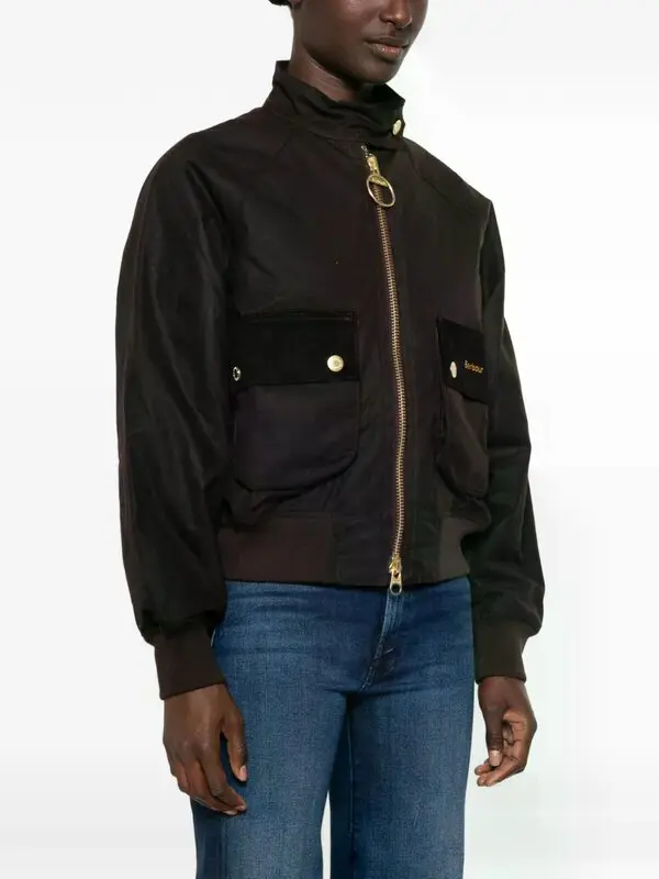 Barbour Corduroy Trimmed Pocket Detail Bomber Jacket - Brown