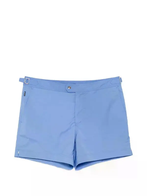 TOM FORD Buckled-waist Swim Shorts - Blue