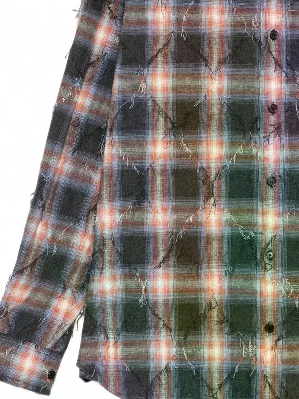 JUUN.J Argyle Check Distressed Shirt