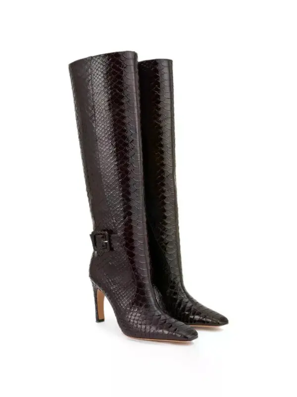 MALONE SOULIERS Raven Snake-effect Leather Boots