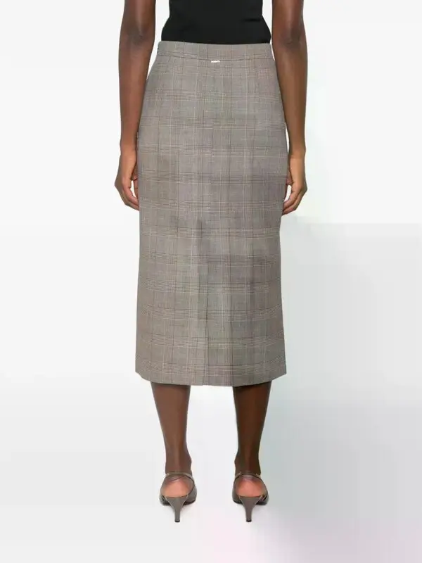 TWINSET Check-pattern Midi Pencil Skirt