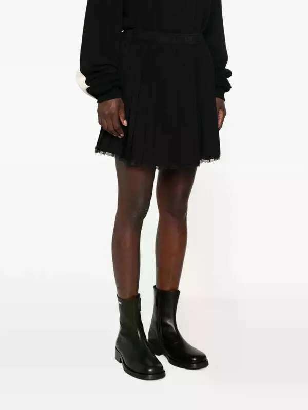 TWINSET Lace-trim Pleated Mini Skirt