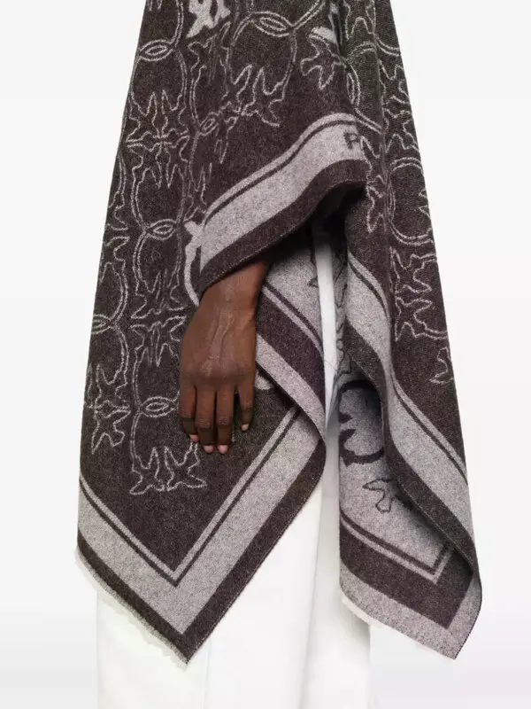 Pinko Logo-jacquard Fringed Poncho