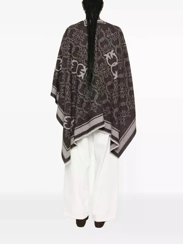 Pinko Logo-jacquard Fringed Poncho