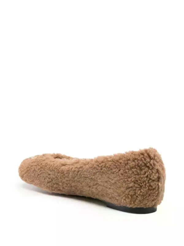 Valentino Garavani Shearling-effect Ballet Flats - Brown