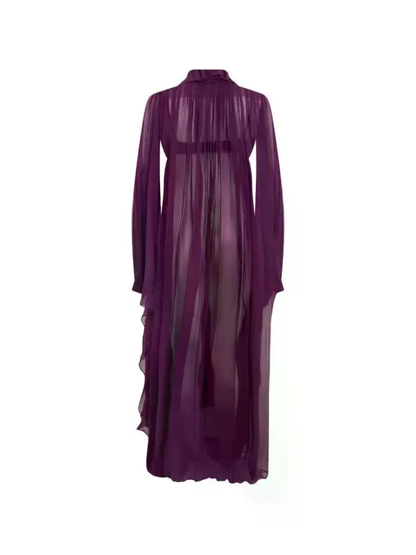 Alberta Ferretti Ruffled Pleated Maxi Dress