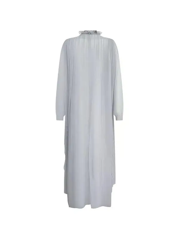 Alberta Ferretti Ruffled-collar Pleated Maxi Dress