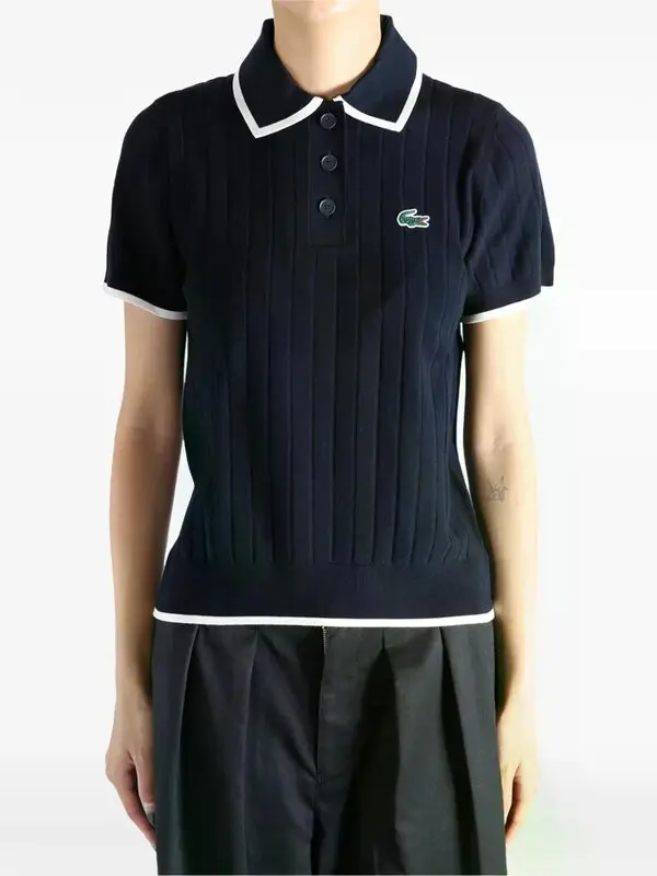 Lacoste Ribbed-knit Short-sleeve Polo Shirt