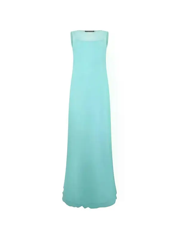 Alberta Ferretti Sleeveless Silk Maxi Dress - Blue