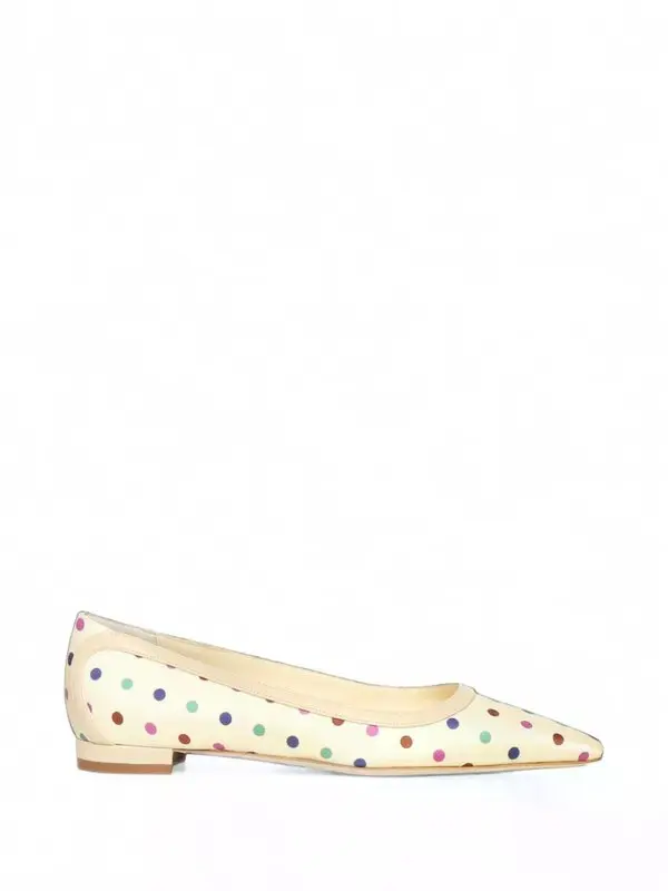 Manolo Blahnik Polka-dot Pointed-toe Ballet Flats