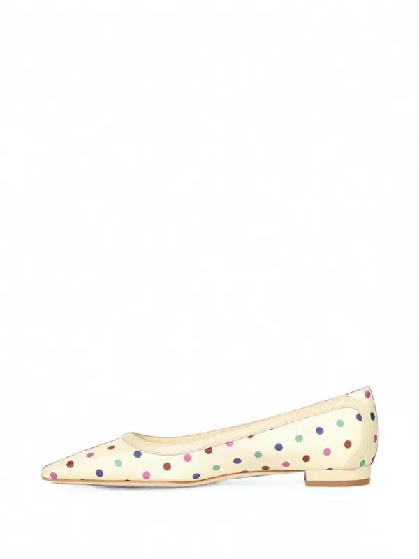 Manolo Blahnik Polka-dot Pointed-toe Ballet Flats